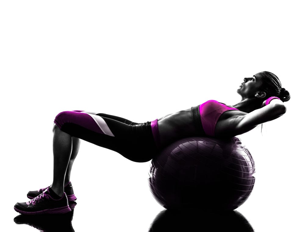 crunches using exercise ball