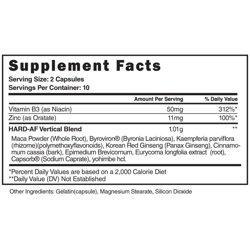 Hard-AF | Erection Formula Pills - Steel Supplements